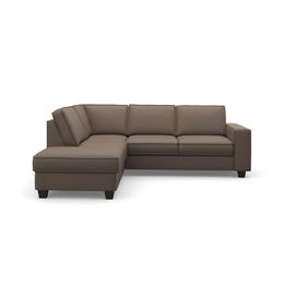 OTTO home Ecksofa &raquo;County L-Form&laquo; wahlweise Ottomane links oder rechts, mit Federkern-Polsterung braun Luxus-Microfaser (100% Polyester);Struktur fein