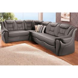 Sit & More sit&more Ecksofa &raquo;Bellevue L-Form&laquo; wahlweise mit Schlaffunktion grau PRIMABELLE-Microfaser (100% Polyester);SOFTLUX -Kunstleder;Luxus-NaturLEDER B/H/T