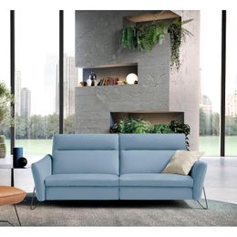 Egoitaliano 2-Sitzer &raquo;Gaia, modern, elegant und super komfortabel mit hoher R&uuml;ckenlehne&laquo; erstklassiger Sitzkomfort, Inkl. 2 Relaxfunktionen, mit Designfu&szlig; blau 