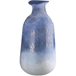 Gilde Tischvase &raquo;Vase Azur blau H. 37 cm&laquo; Mundgeblasenes Glas, handgearbeitet, Dekovase Glas B/H/T: 17cm x 37cm x 17cm