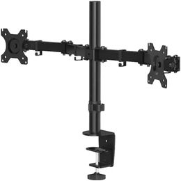 Hama Monitor-Halterung &raquo;Bildschirmhalterung, 2 Monitore, 13"-32" Doppelarm&laquo; bis 81 cm Zoll schwarz Stahl Einheitsgr&ouml;&szlig;e