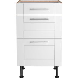 KOCHSTATION Unterschrank &raquo;KS-Ahus&laquo; Breite 50 cm braun wildeiche Nachbildung, B/H/T: 50cm x 87cm x 58,4cm, Schubladen: 3 Stk.