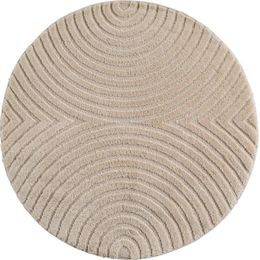 Ayyildiz Teppiche Teppich &raquo;ART 1122 , auch als L&auml;ufer und in Rund erh&auml;ltlich&laquo; rund 8 mm H&ouml;he Boho Design, 3D Optik, Struktur Hoch Tief, skandinavisch, Wohnzimmer &Oslash; 