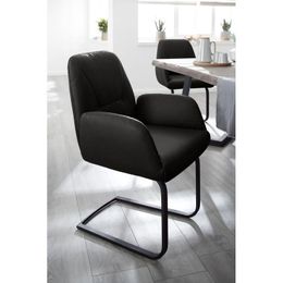 W.Schillig Freischwinger &raquo;ole&laquo; () Gestell in Schwarz pulverbeschichtet schwarz Longlife Xtra-Leder Z69: Das feinnarbige, gedeckte Softleder Z69 