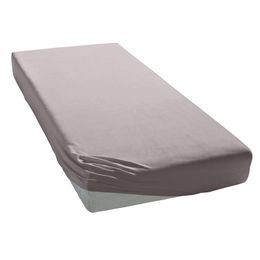 Elegante Spannbettlaken &raquo;Mako-Jersey&laquo; in hochwertiger Qualit&auml;t mit Elasthan-Anteil silber Mako-Jersey, Obermaterial: 97% Baumwolle, 3% Elasthan 1 Stk., Mako-
