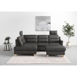 Sit & More sit&more Ecksofa &raquo;Far&ouml; L-Form&laquo; inklusive Federkern, wahlweise mit Schlaffunktion und Bettkasten grau B/H/T: 251cm x 90cm x 187cm, Microfaser, Ottomane