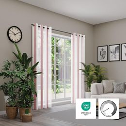 Neutex for you! Vorhang &raquo;ALASSIO&laquo; &Ouml;sen 1 Stk. tlg. L&auml;ngssteifen mit Glanzeffekt rosa Jacquard, Polyester 245cm, &Ouml;sen, 144cm