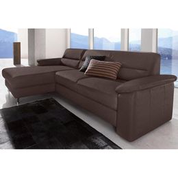 Sit & More sit&more Ecksofa &raquo;Ascara L-Form&laquo; inklusive Boxspring/Federkern-Polsterung, wahlweise mit Schlaffunktion braun NaturLEDER (echtes Rindsleder), Korpus 