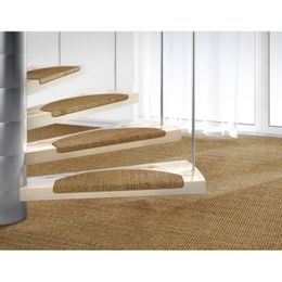 Dekowe Stufenmatte &raquo;Mara S2&laquo; halbrund 5 mm H&ouml;he 100% Sisal, gro&szlig;e Farbauswahl, selbstklebend, auch als Set 15 St&uuml;ck braun Sisal B : 25cm 15 Stk., 5mm, L: 