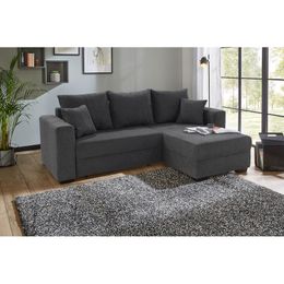 Jockenh&ouml;fer Ecksofa &raquo;Elmau L-Form, B: 235 cm, Liegef. 142x191 cm&laquo; mit Schlaffunktion, Bettkasten & 2 Zierkissen grau Korpus: 100% Polyester;Kissen: 100% Polyester
