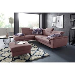 Sit & More sit&more Ecksofa &raquo;Percy L-Form&laquo; 12 cm Fu&szlig;h&ouml;he, Sitztiefenverstellung, wahlweise in 2 Fu&szlig;farben lila B/H/T: 270cm x 235cm, Luxus-Microfaser Paris, 