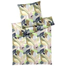 Elegante Bettw&auml;sche &raquo;Night Garden&laquo; 2 Stk. angenehmes Hautgef&uuml;hl gr&uuml;n Mako-Satin, Obermaterial: 100% Baumwolle B/L: 155cm x 220cm, 1 Stk., 1 Stk., Mako-Satin, B
