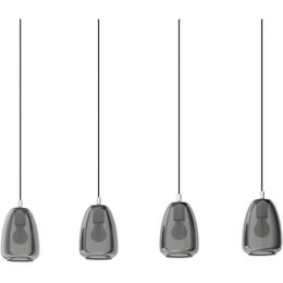 Eglo H&auml;ngeleuchte &raquo;ALOBRASE&laquo; E27 1 Stk. Pendelleuchte aus Metall und bedampften Glas, E27 Fassung, 108 cm schwarz 4, H: 110cm, 1 Stk.