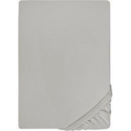 Biberna Spannbettlaken &raquo;Marc&laquo; aus Baumwolle, f&uuml;r Matratzen bis 22 cm H&ouml;he, Bettlaken, Spannbetttuch grau Jersey, Obermaterial: 100% Baumwolle B/L: 200cm, 1 