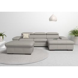 OTTO home Ecksofa &raquo;Alberto L-Form&laquo; mit Kopfteilverstellung, wahlweise mit Schlaffunktion grau Luxus-Microfaser Lederoptik (100% Polyester);Luxus-