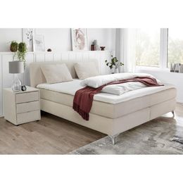 Jockenh&ouml;fer Boxspringbett &raquo;"Elfie" inkl. Topper&laquo; erh&auml;ltlich in den Breiten 90,140 & 180cm und diversen Farbvarianten beige Bezug Bett: Microfaser (100% Polyester)