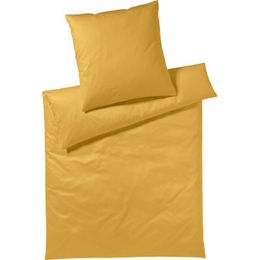 Yes For Bed Bettw&auml;sche &raquo;Pure & Simple Uni in Gr. 135x200, 155x220 oder 200x200 cm&laquo; 3 Stk. Bettw&auml;sche aus Baumwolle, zeitlose Bettw&auml;sche mit seidigem 