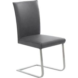 K+w Komfort & Wohnen K+W Komfort & Wohnen Freischwinger &raquo;Santos III&laquo; () mit Sattlernaht, Gestell aus Edelstahl, hochwertiger Sitzkomfort grau B/H/T: 47cm x 99cm x 62cm, 