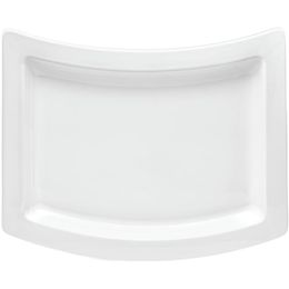 Van Well Servierplatte &raquo;Platte curved, 31 cm, 1 St&uuml;ck&laquo; sp&uuml;lmaschinen- und mikrowellengeeignet wei&szlig; Steingut B/H/L: 31cm x 3cm x 42cm