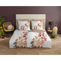 Good Morning Wendebettw&auml;sche &raquo;Cocoo&laquo; 2 Stk. 100% Baumwolle, Renforc&eacute;, Rei&szlig;verschluss, Wendeoptik, Bl&auml;tter bunt Renforc&eacute;, Obermaterial: 100% Baumwolle 