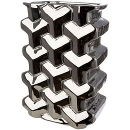 Gilde Tischvase &raquo;Vase rechteckig Apollo silberfarben H. 30 cm&laquo; silber Keramik B/H/T: 20cm x 30cm x 13cm