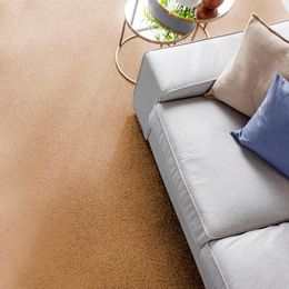 ANDIAMO Teppichboden &raquo;Kira, Velours, Gesamth&ouml;he 8 mm, Luxusklasse LC1&laquo; rechteckig Uni Farben, Breite 400 cm, strapazierf&auml;hig, pflegeleicht, Wohnzimmer braun 
