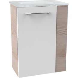 Fackelmann Waschtisch &raquo;SBC&laquo; Set, bestehend aus Becken und Unterbau, Breite ca. 45 cm braun Glas, Holzwerkstoff B/H/T: 45cm x 61,5cm x 25cm