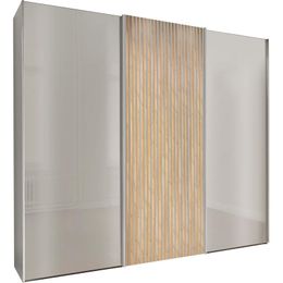 Wiemann Schwebet&uuml;renschrank &raquo;Denver&laquo; hochwertige Beschl&auml;ge beige Floatglas, Holzwerkstoff Champagner-Dekor, B/H/T: 222,6cm x 236cm x 67cm, T&uuml;ren: 3 