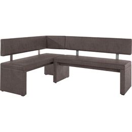 OTTO home Eckbank &raquo;Charissa&laquo; in 3 Gr&ouml;&szlig;en, verschiedene Qualit&auml;ten braun Holzwerkstoff, Massivholz B/H/T: 190cm x 90cm x 140cm, Microfaser, langer 