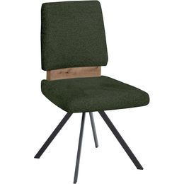 massivline&more Esszimmerstuhl &raquo;Br&uuml;gge 300&laquo; () 1 Stk. gr&uuml;n Holzwerkstoff, Metall, Stoff B/H/T: 48cm x 92cm x 59,5cm, 1 Stk., Microfaser Struktur (100%