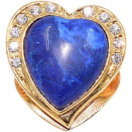 Firetti Damen &raquo;Schmuck Geschenk Messing Ansteckschmuck Tuchring Clip Herz&laquo; () Made in Germany - mit Lapislazuli, Zirkonia (synth.) bunt Einheitsgr&ouml;&szlig;e