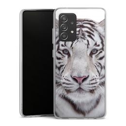 DeinDesign Galaxy A52s 5G Handy Silikon H&uuml;lle Case transparent Handyh&uuml;lle Snow Winter Tiger Silikon Case
