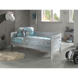 Vipack Kinderbett &raquo;Junior, Kiefermassiv mit umlaufendem Absturzschutz und Rolllattenrost&laquo; B/H/T ca. 143,6x56x70cm, mit niedrigem Betteinstieg, wahlweise in 2