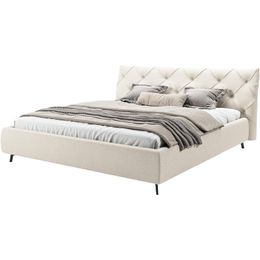 Home Affaire Polsterbett &raquo;Elloree, in 4 Breiten bis 200cm, auch in Leder&laquo; Kopfteilh&ouml;he 105 cm, belastbar bis 280 kg, auch in &Uuml;berl&auml;nge 220cm beige 96%