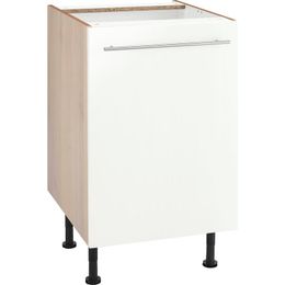 Optifit Unterschrank &raquo;Bern&laquo; 50 cm breit, mit 1 T&uuml;r mit h&ouml;henverstellbaren F&uuml;&szlig;en, mit Metallgriff wei&szlig; B/H/T: 50cm x 87cm x 58,4cm