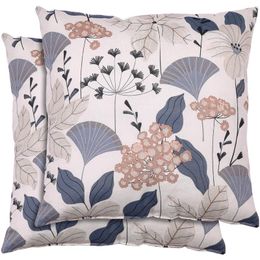 GO-DE Dekokissen &raquo;Klara&laquo; Ma&szlig;e ca.: 48 cm x 48 cm gr&uuml;n Bezug: 65% Polyester, 35% Baumwolle B/L: 48cm x 48cm, 2 Stk.