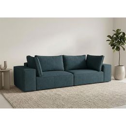 Trends by HG Big-Sofa &raquo;Conor XXL, B: 312cm, Liegefl&auml;che: 138x 238cm, in Cord und Velours&laquo; mit Schlaffunktion und Bettkasten blau 100% Polyester B/H/T: