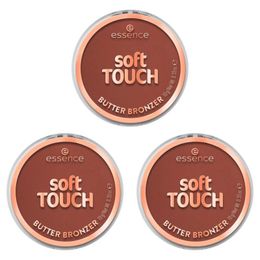 Essence Damen Bronzer &raquo;SOFT TOUCH BUTTER BRONZER&laquo; 3-tlg., mittlere Deckkraft, br&auml;unend, mattierend, alle Hauttypen braun 30 g