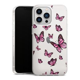DeinDesign iPhone 13 Pro Handy Silikon H&uuml;lle Case transparent Handyh&uuml;lle Butterfly Motiv Ohne Hintergrund Muster Silikon Case