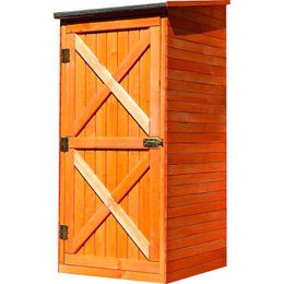 Promadino Garten-Ger&auml;teschrank &raquo;Pforzheim&laquo; braun Holzwerkstoff Einheitsgr&ouml;&szlig;e