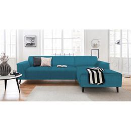 DOMO collection Ecksofa &raquo;Amora, inkl. Federkern, hoher Sitzkomfort, Breite 268 L-Form&laquo; Komfortsitzh&ouml;he 47 cm, Fu&szlig;h&ouml;he passend f&uuml;r g&auml;ngige Saugroboter!