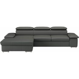 Sit & More sit&more Ecksofa &raquo;Valantine L-Form, B: 286 cm&laquo; mit Arm- & Kopfteilverstellung, optional mit Schlaffunktion grau NaturLEDER B/H/T: 286cm x 73cm x 174cm