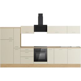 KOCHSTATION K&uuml;chenzeile &raquo;KS-Sion&laquo; Breite 360 cm, schnelle Montage mit OPTIsnap, wahlweise mit E-Ger&auml;ten beige B/H/T: 360cm x 186cm x 60cm, ohne E-