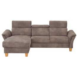 OTTO home Ecksofa &raquo;Conville L-Form&laquo; Federkern, wahlweise mit Schlaffunktion und Bettkasten bzw. Stauraum braun 100% Polyester B/H/T: 256cm x 84cm x 