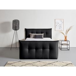 Home Affaire Boxbett &raquo;Kederleicht&laquo; inklusive Fu&szlig;teil, Bettkasten & Topper, in 4 Breiten und 2 H&auml;rtegraden grau Struktur, Liegefl&auml;che B/L: 140cm x 