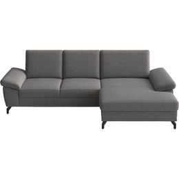 Sit & More sit&more Ecksofa &raquo;Chelsea L-Form, B: 264 cm, mit Armteil-& Sitztiefenverstellung&laquo; optional Schlaffunktion und Bettkasten grau 100% Polyester B/H/T: 