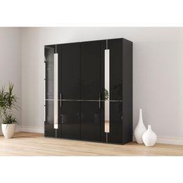 Musterring Kleiderschrank &raquo;Imola W&laquo; Einlegeb&ouml;den und Kleiderstangen, mit Glast&uuml;ren inklusive Zierspiegel grau Floatglas, Holzwerkstoff B/H/T: 197,3cm x 236cm x 