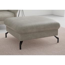 Sit & More sit&more Hocker &raquo;Fashion&laquo; inklusive Federkern, mit hochwertigen, schwarzen Metallf&uuml;&szlig;en grau B/H/T: 89cm x 45cm x 89cm, Luxus-Microfasermit Pr&auml;gung,mit