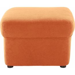 DOMO collection Polsterhocker &raquo;SARAFINA 61x61 cm, hochwertig und komfortabel&laquo; orange Microfaser PRIMABELLE (100% Polyester) / Struktur (90% Polyester;