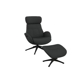 FLEXLUX Relaxsessel &raquo;Elegant, Funktionssessel, verstellbarer R&uuml;cken- und Kopfst&uuml;tze&laquo; Drehbar, Skandinavisch design, Echtleder oder Stoff, Schwarzer 
